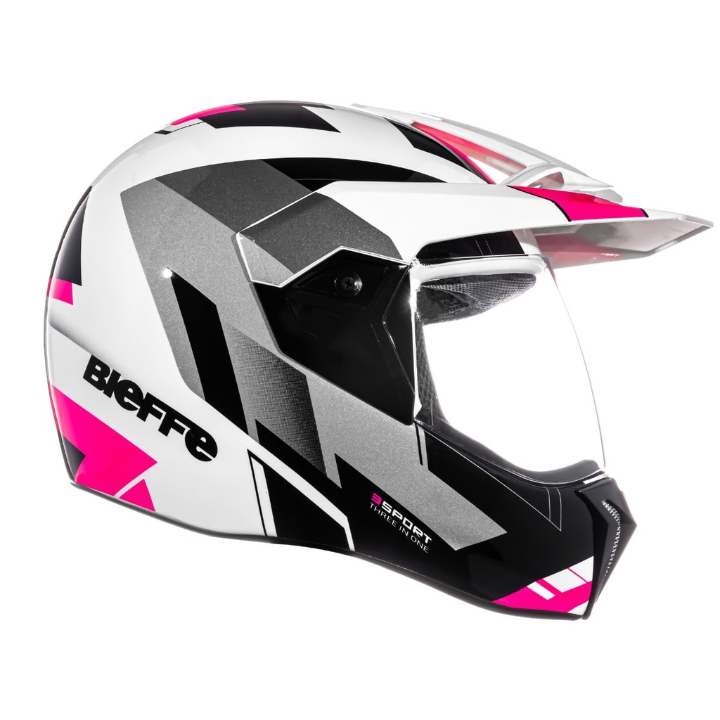 Capacete Bieffe 3 Sport React Branco e Pink | Shopee Brasil