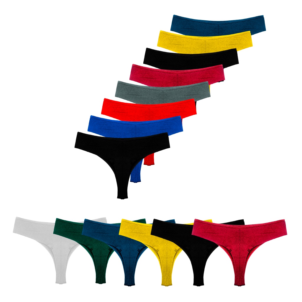 5 Calcinhas Fio Duplo P ao Plus Size Não Marca Kit Lingerie Conforto ...