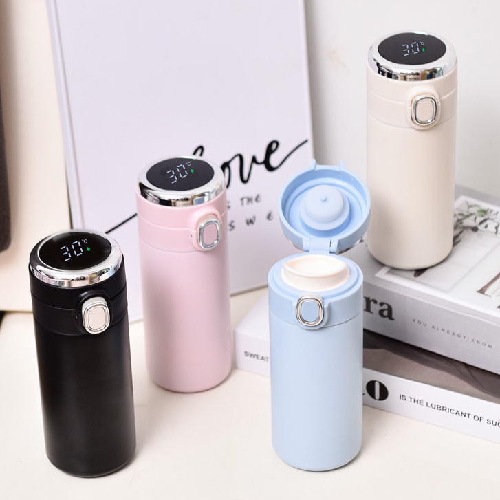 Garrafa térmica de água Inox/Temperatura De Led/estampa lisa/unisses de 400ML | Shopee Brasil