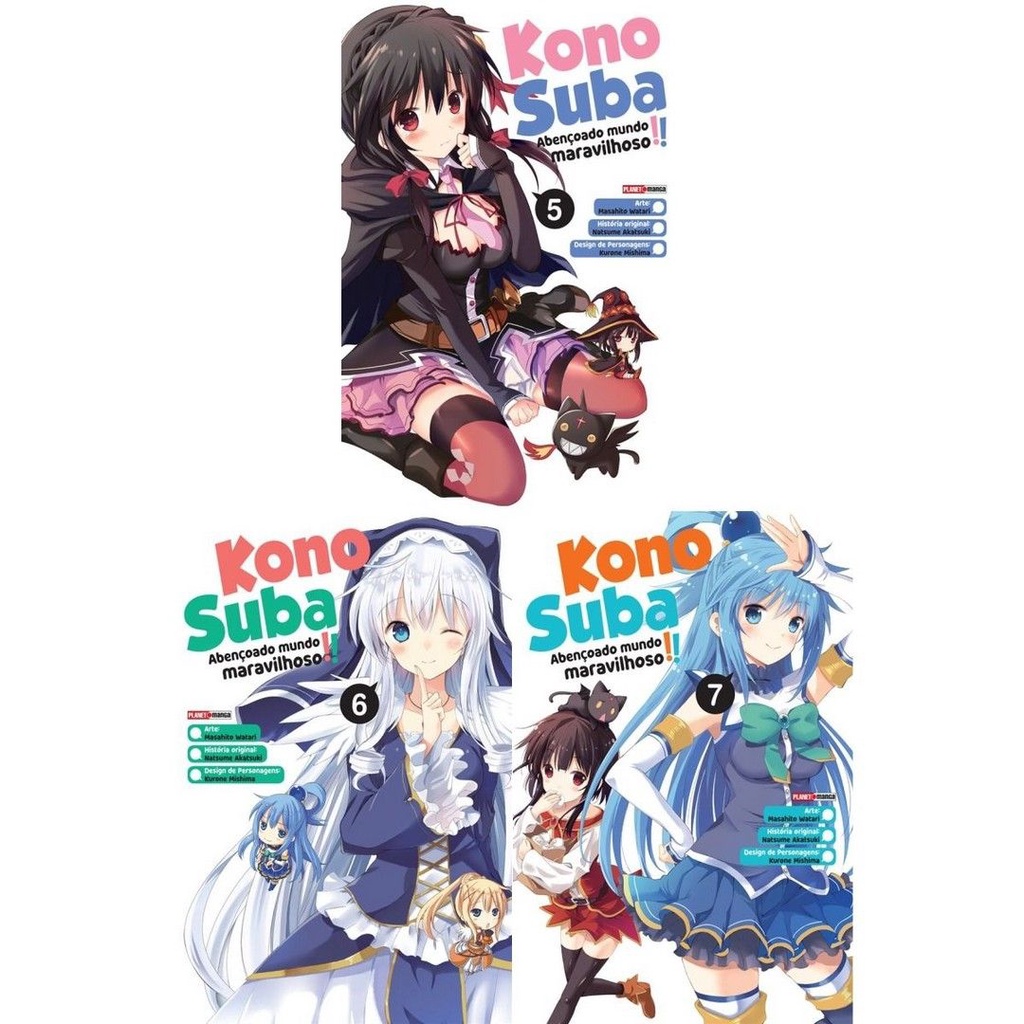Kit Mangá Konosuba Volume 05º ao 07º Lacrado Panini | Shopee Brasil