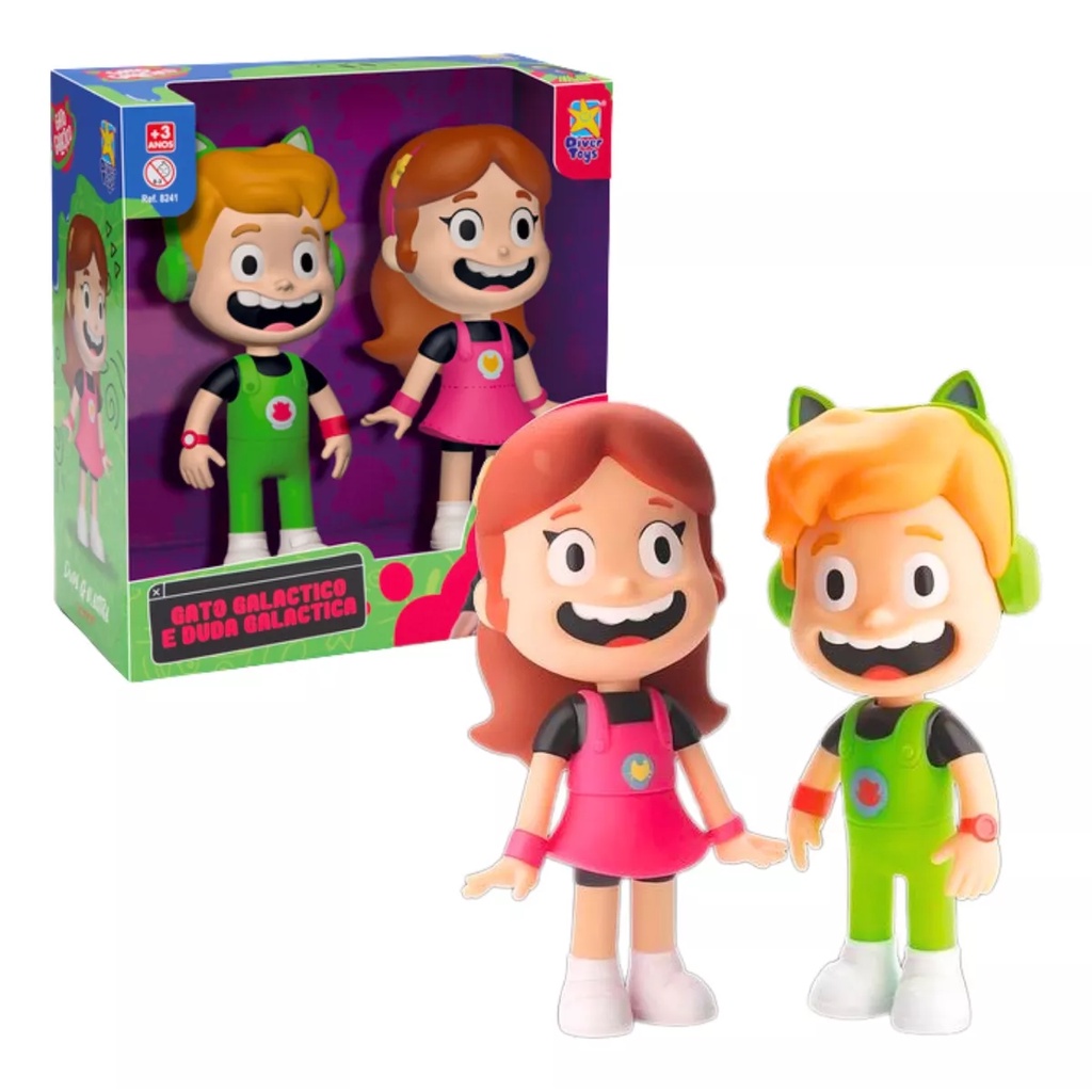 Boneco Infantil Gato Galático e Duda Galática Vinil Articulado Youtuber ...