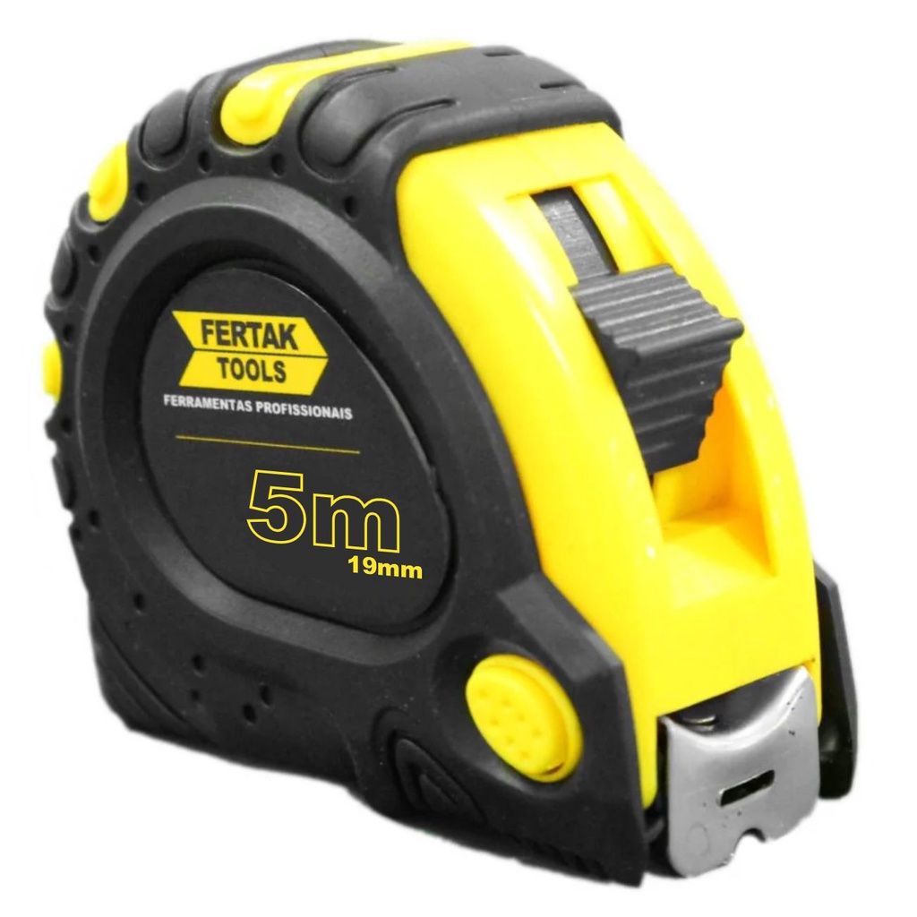 Trena Emborrachada Profissional Com Trava Resistente Fita Métrica 5m ...
