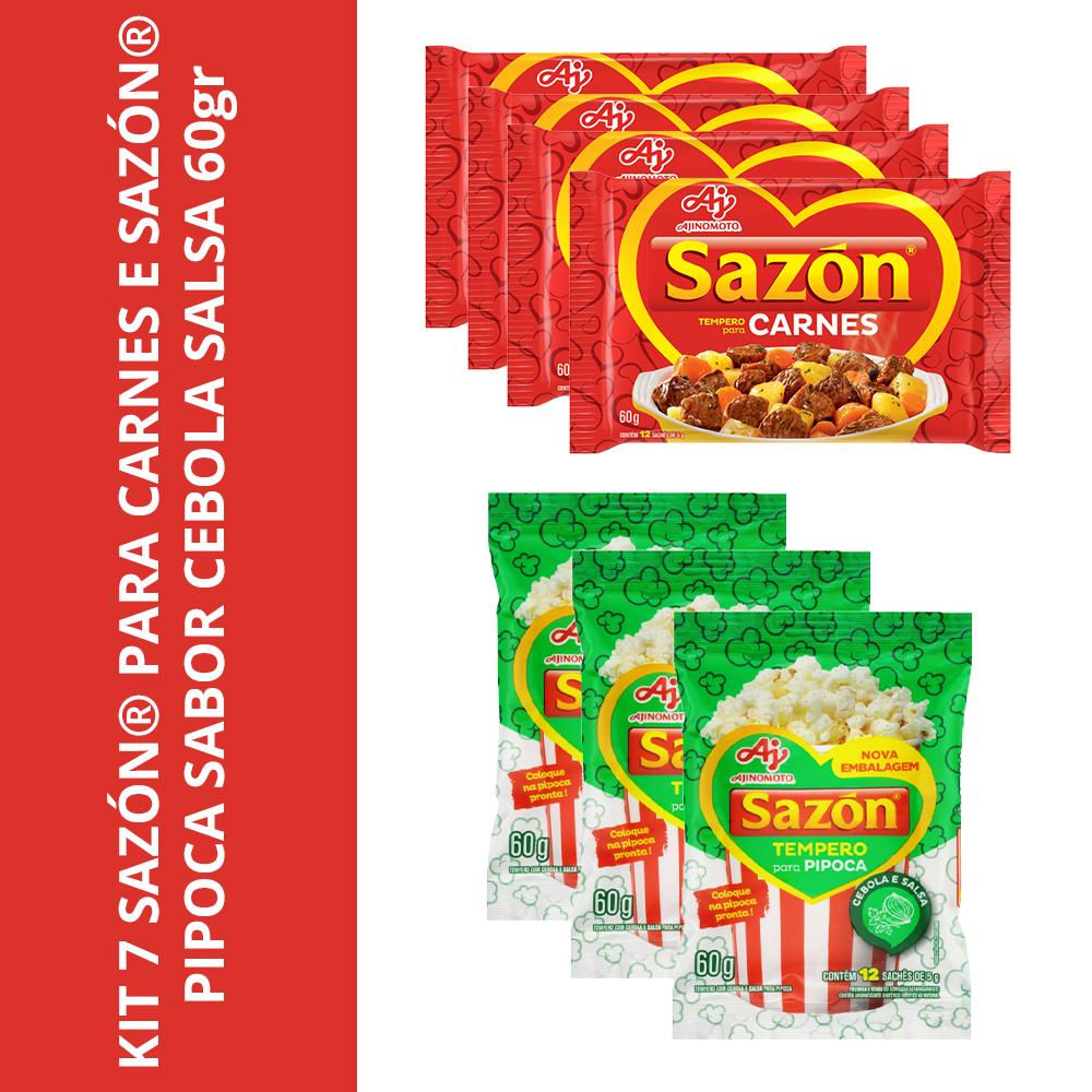 Kit 7 Sazón Para Carnes E Sazón Pipoca Cebola Salsa 60g | Shopee Brasil