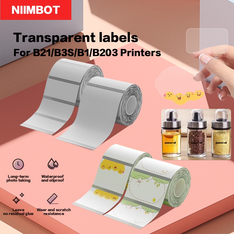 Impressora De Etiquetas niimbot B21/B203/B3S/B1 Papel De Impressão Transparente Nome Autocolante ...
