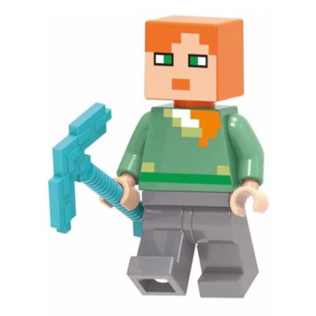 Boneco Minifigure Blocos De Montar Alex Minecraft | Shopee Brasil