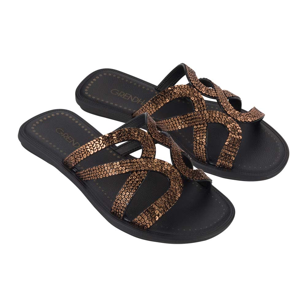 Chinelo Feminino Slide Grendha Buriti Glam Preto | Shopee Brasil