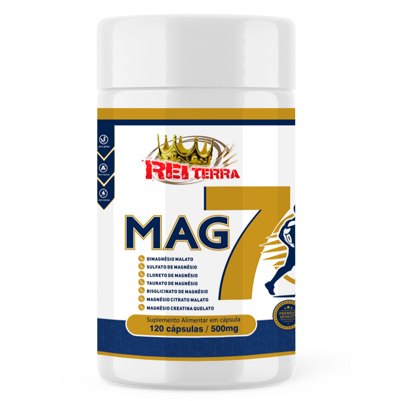 Magnésio 7 em 1 - 120 cápsulas 500mg MAG 7 - Rei Terra Original ...