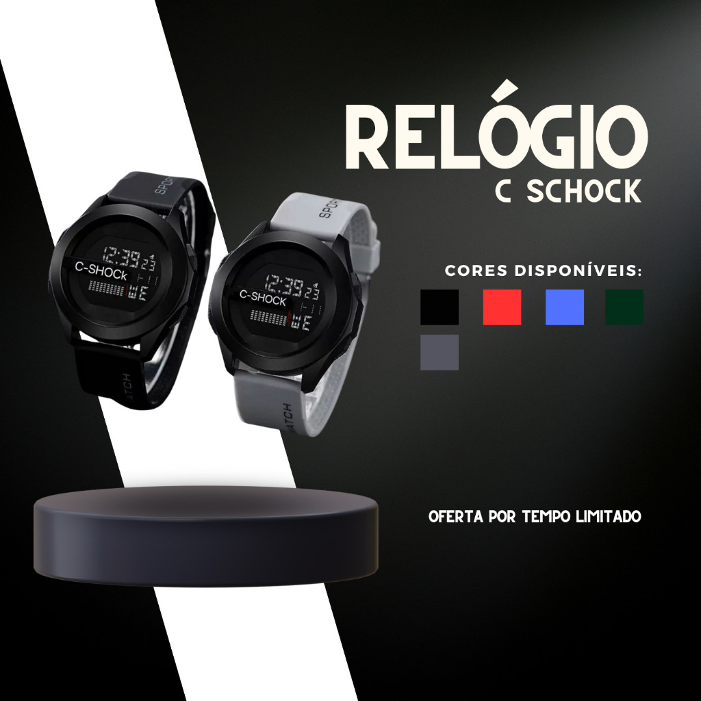Relógio De Pulso Esportivo Digital Masculino a Prova D'água C-SHOCK ...