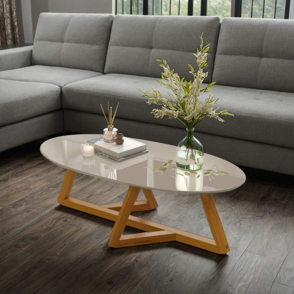 Mesa de Centro Oval Classic Luxuoso 90x45cm - Envio Imediato | Shopee ...