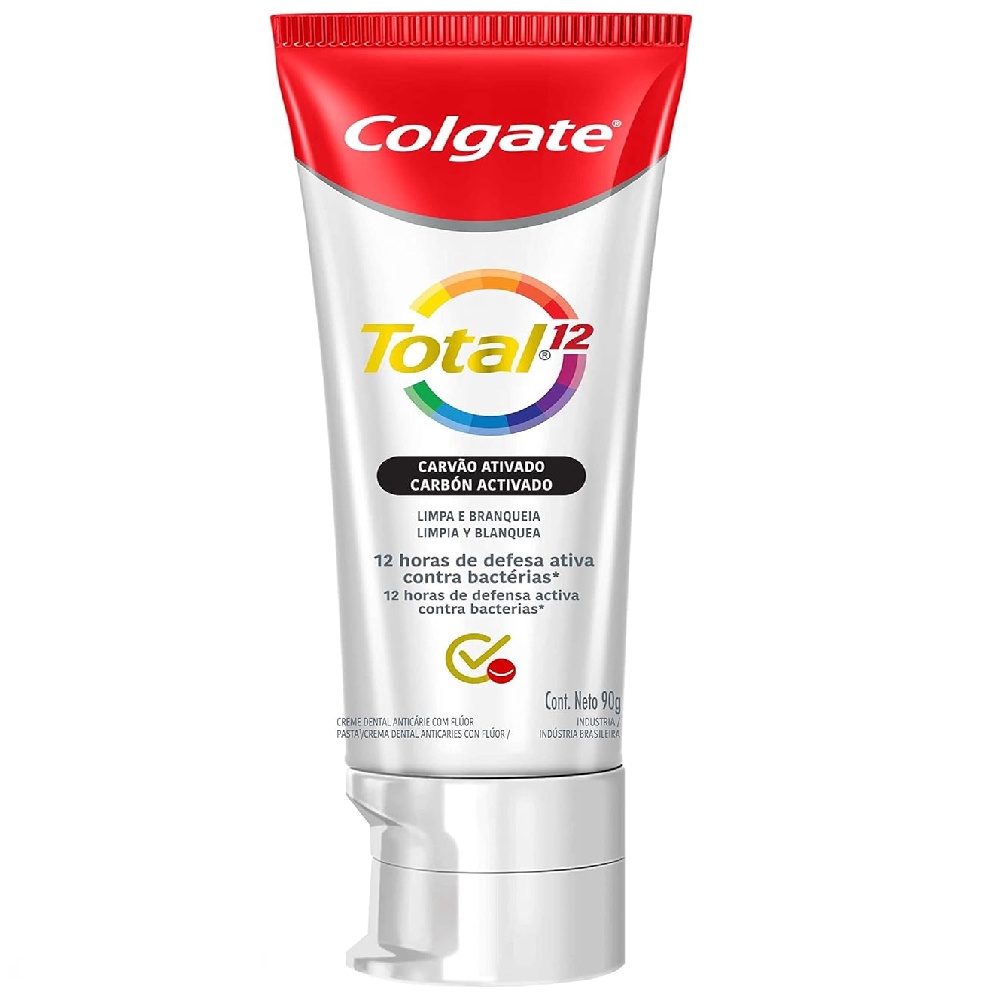 Creme Dental Colgate Total 12 Carvão Ativado 90g | Shopee Brasil