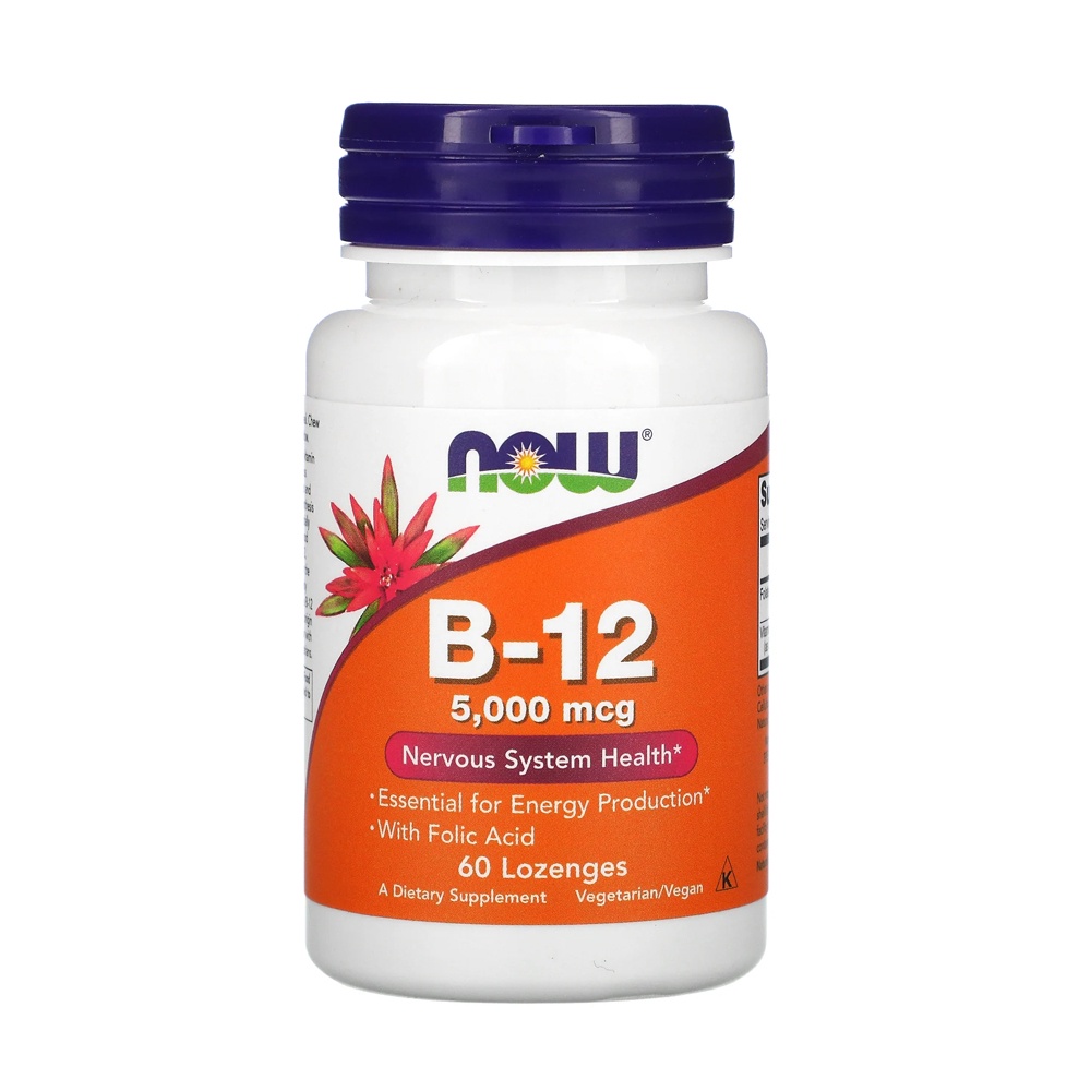 Now Foods Vitamina B12 5000mcg e Ácido Fólico 60Past - Escorrega o Preço