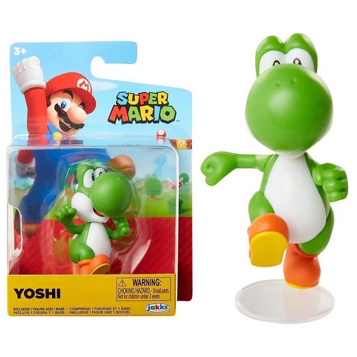 Mini Boneco Articulado Yoshi Verde Andando - Super Mario Bros - Candide ...