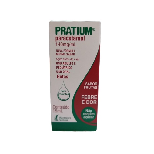 Pratium Paracetamol 140mg Sabor Frutas Mantecorp Farmasa Caixa 15ml ...