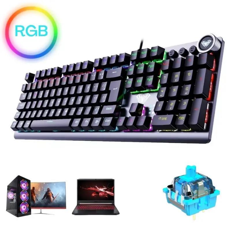 Teclado Mecanico Gamer Wind AULA Switch Azul F3018 | Shopee Brasil
