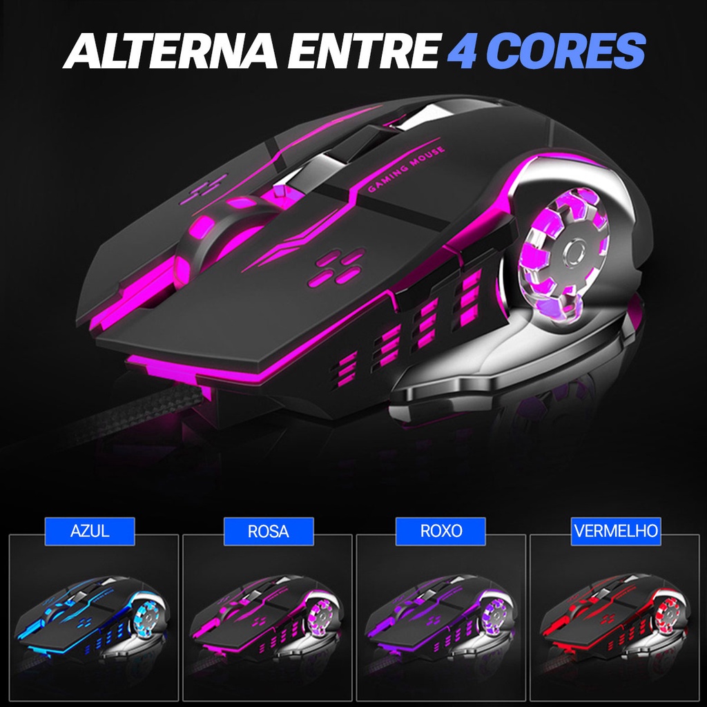 Mouse Gamer Aula S20 com fio - 2400DPI Preto | Shopee Brasil