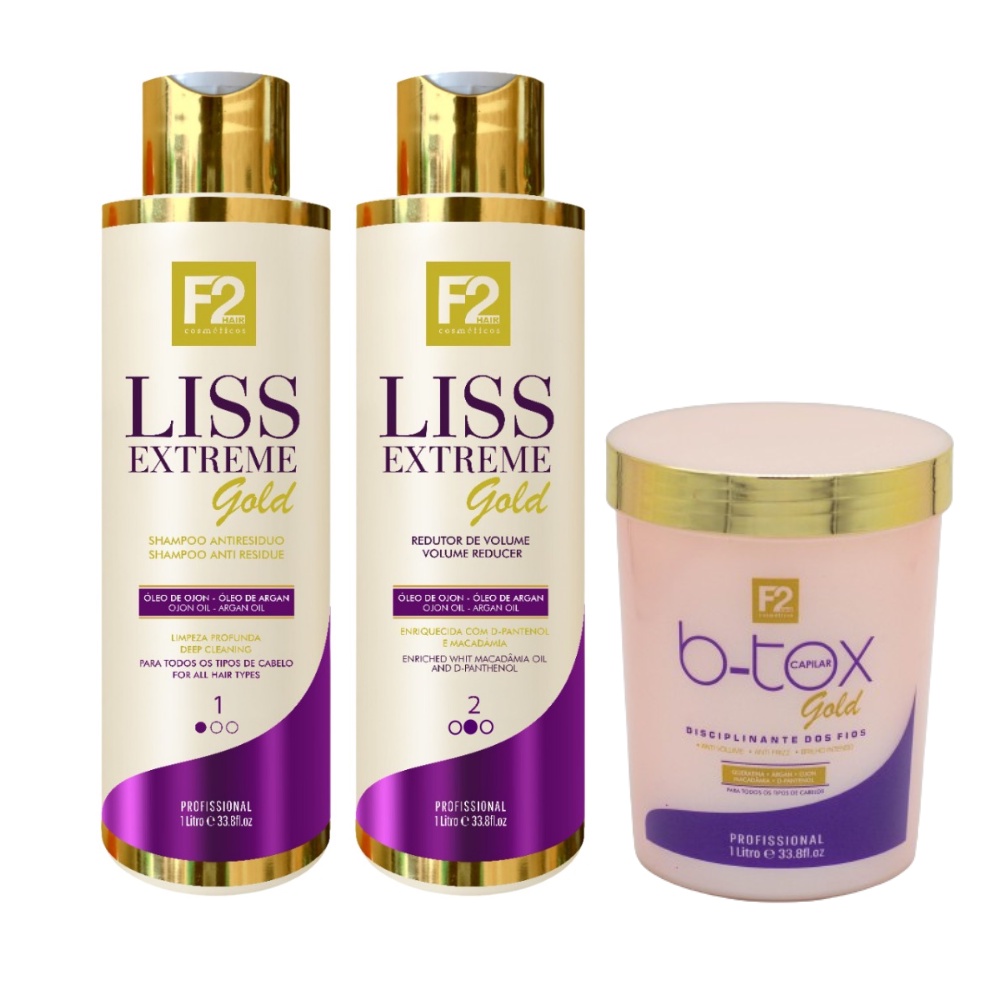 Kit Progressiva e Botox Gold Alinhamento Capilar Profissional | Shopee ...