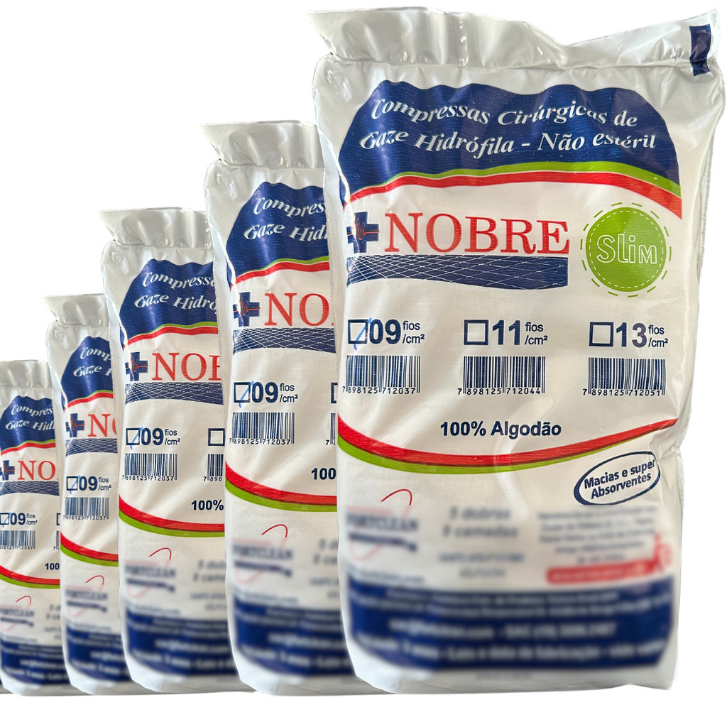 15x Compressa de gazes 9 fios pacote de gase não estéril kit proteção ...