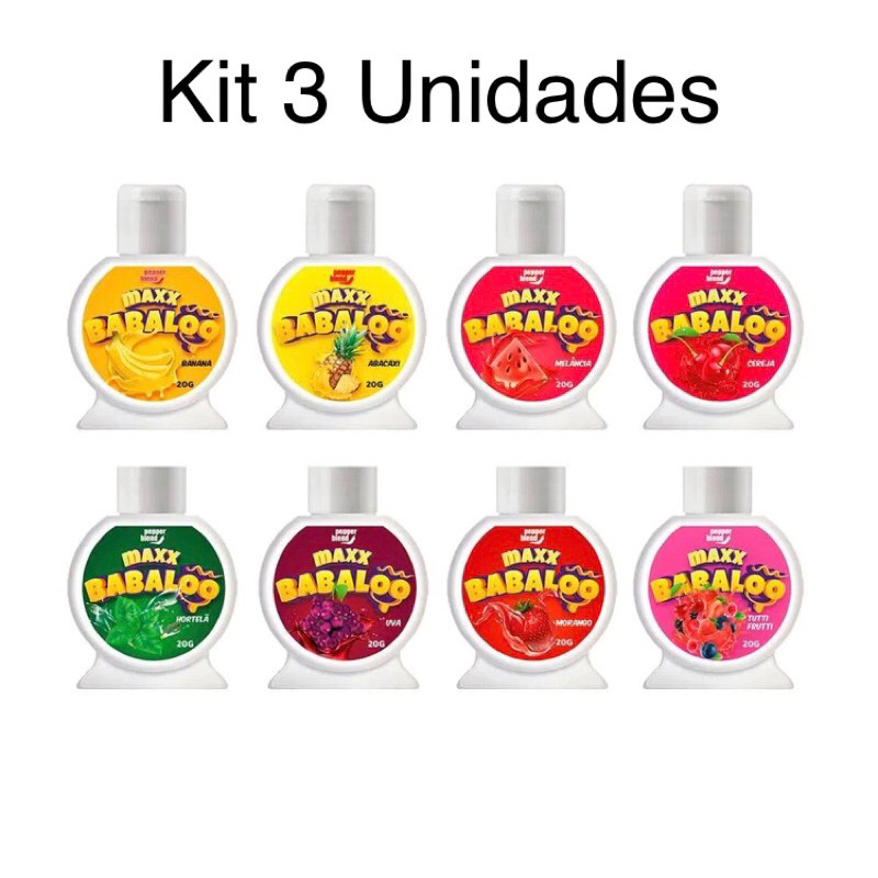 Kit 3 Unidades Gel Maxx Babaloo Lubrifica Comestível 20g Pepper Blend ...
