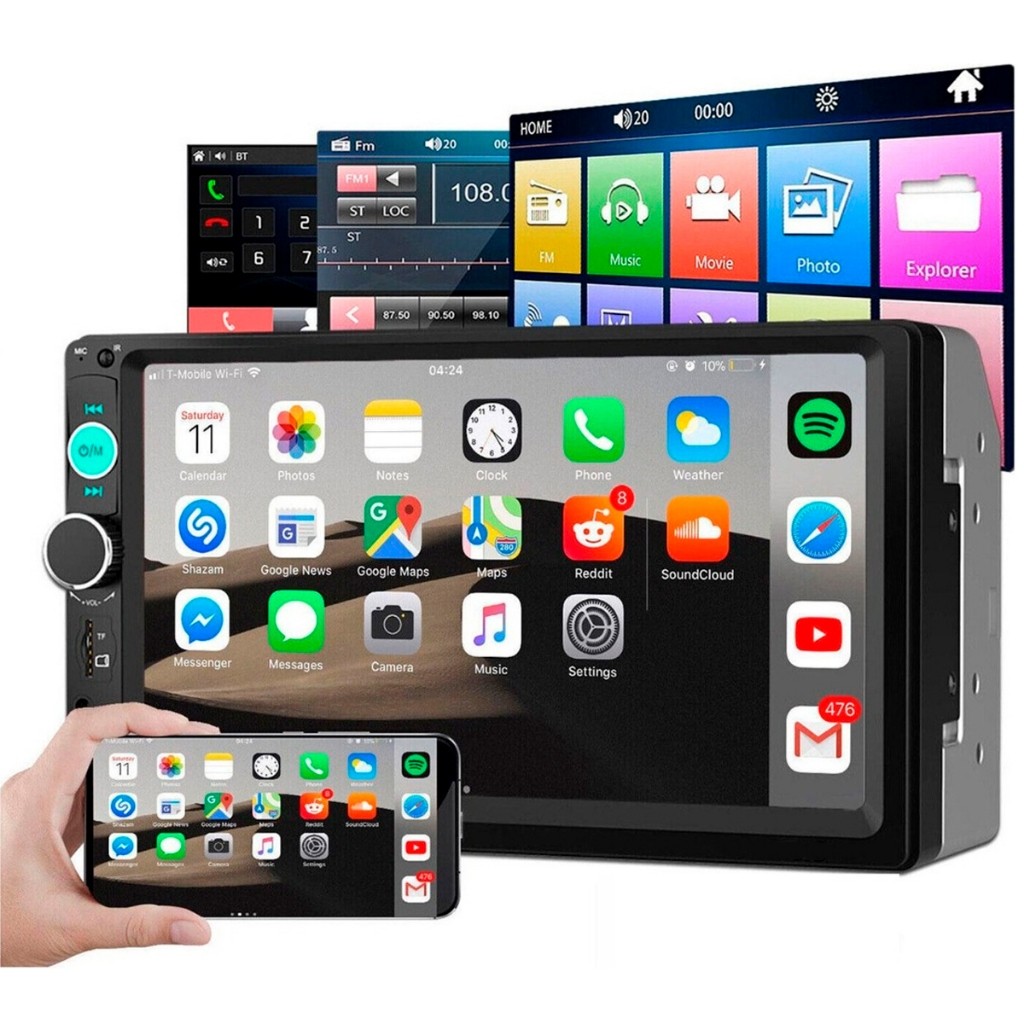 Dvd Automotivo 2 Din Central Multimidia Mp5 Bluetooth Usb Sd Tela 7 Hd Espelhamento | Shopee Brasil