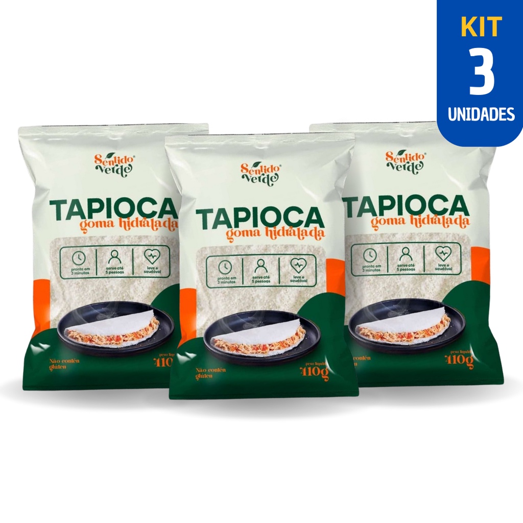 Tapioca Goma Hidratada Sentido Verde 410g (3 Un) | Shopee Brasil