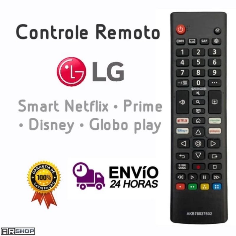 Controle Compatível LG Smart Netflix Prime Disney Globo Play 9154 | Shopee Brasil