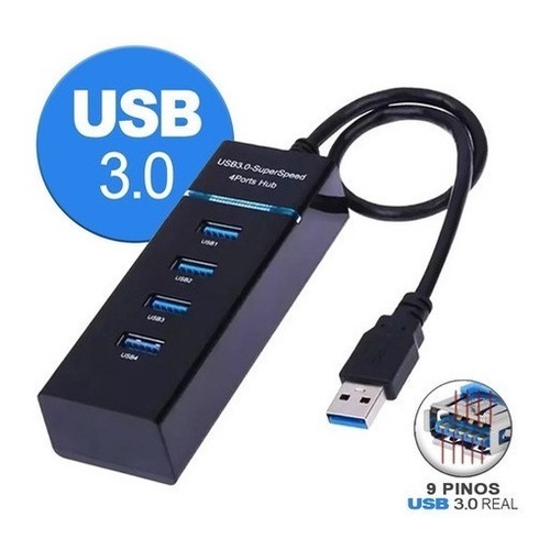 Hub Usb 3.0 Extensor 4 Portas High Speed Hd Pen Drive | Shopee Brasil