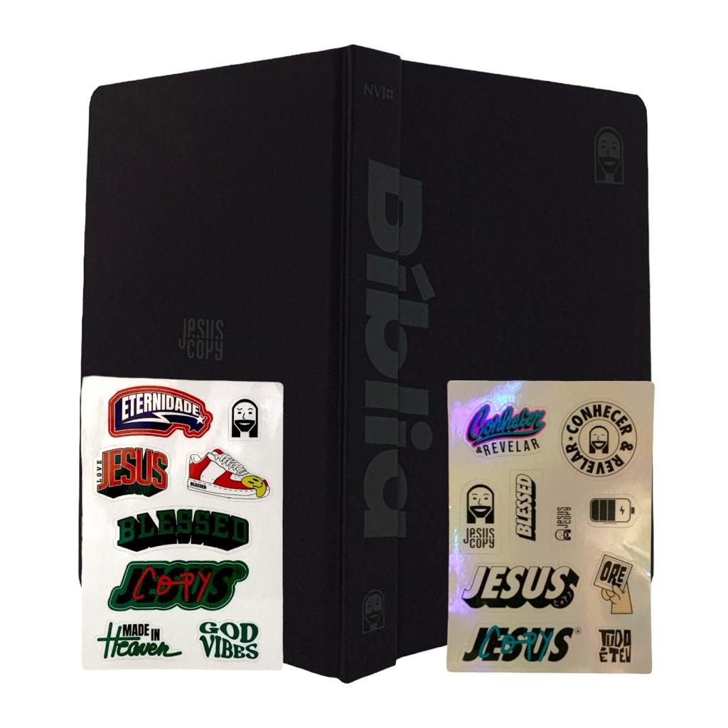 Bíblia Sticker 2.0 Black NVI Jesuscopy | Shopee Brasil