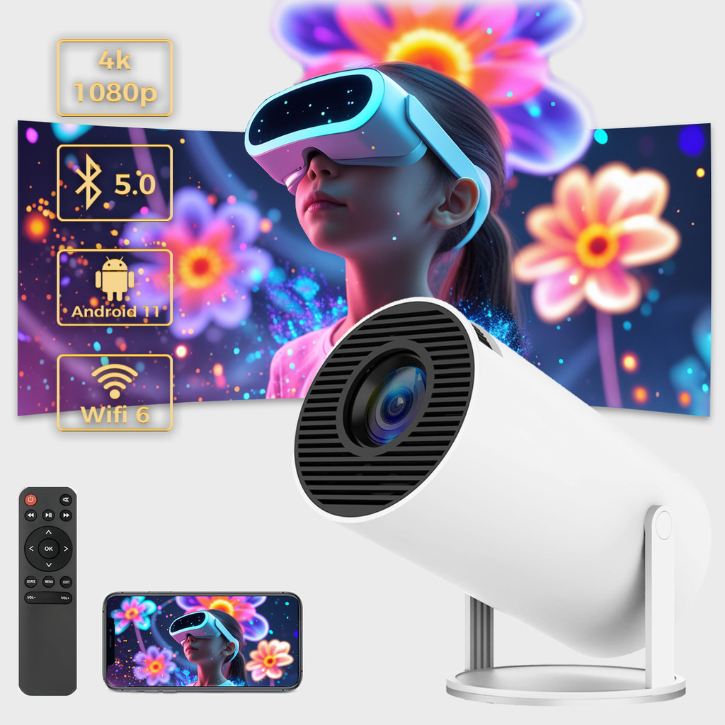 Projetor HY300 Pro 4K HD 40-150 Polegadas Xbox PS PC Wifi Celular Tv ...