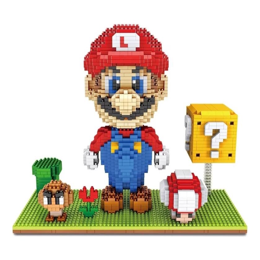 Bloco De Construção Super Mario 3D Ou Luigi Jardim Infantil Animado ...