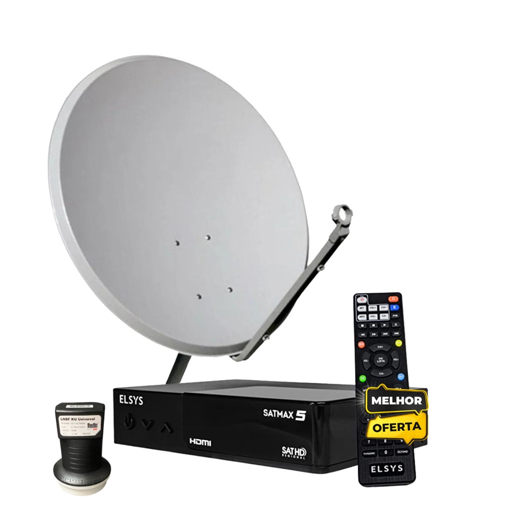 Kit Receptor Satmax 5 - Receptor / Antena / LNBF KU | Shopee Brasil