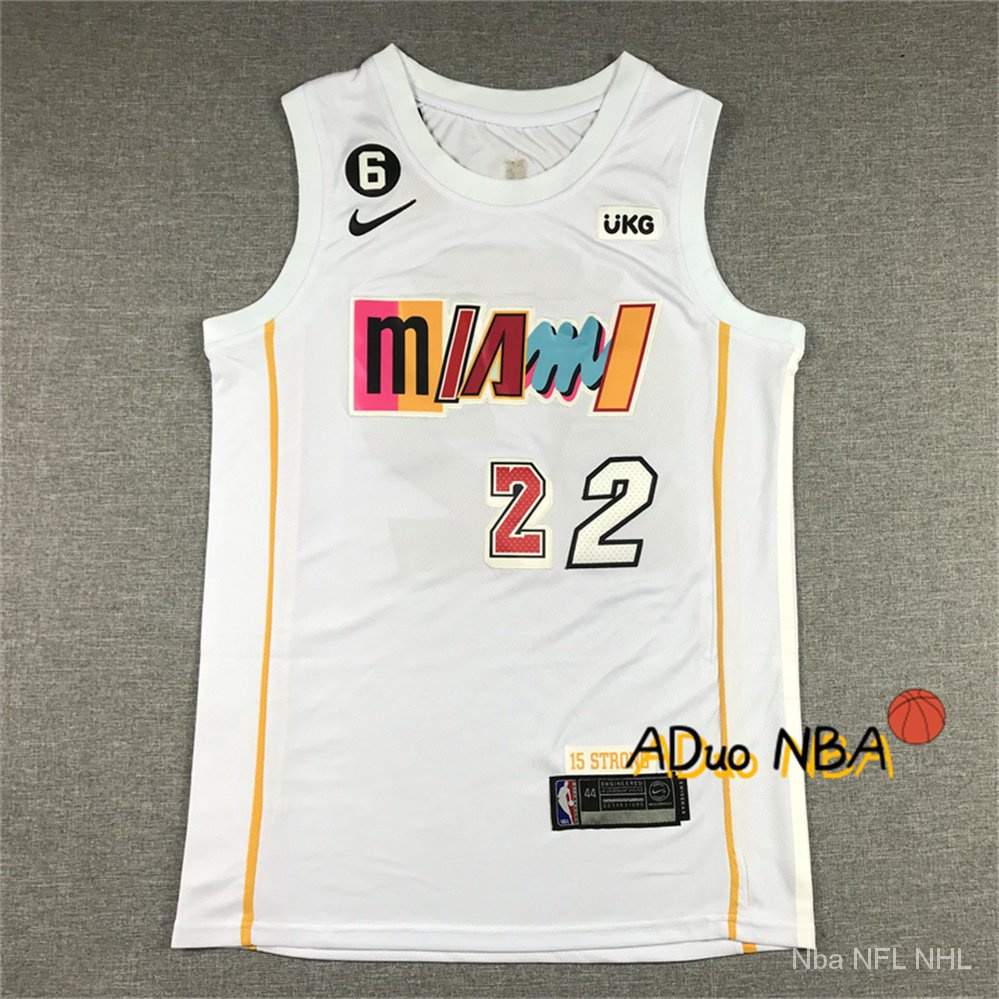 Camisa masculina Miami Heat Jimmy Butler 2022 Branco regata De ...