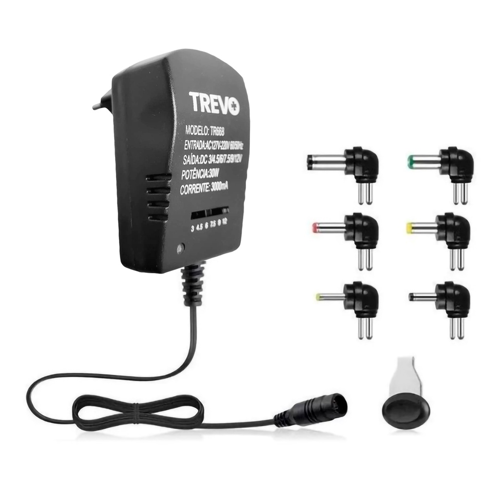 Fonte Universal Regulada 3.0a 3v 4.5v 6v 7.5v 9v 12v - Faz a Boa!