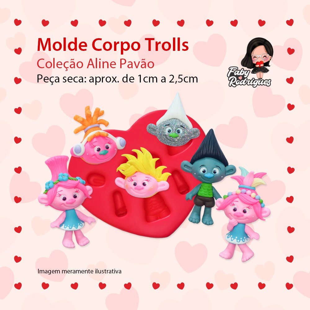 Molde de Silicone Corpo Trolls - Aline Pavão | Shopee Brasil