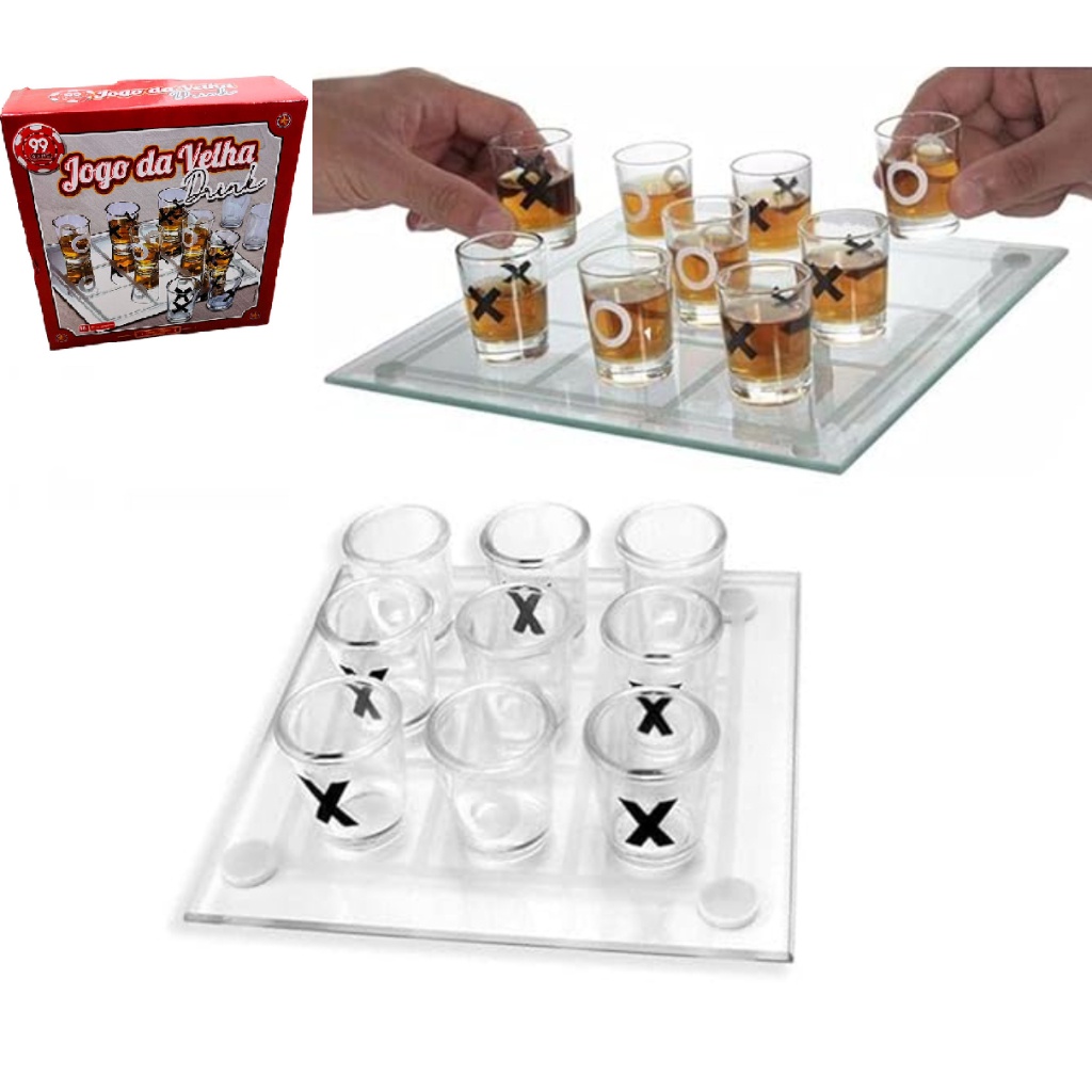 Jogo da Velha Shot Kit 9 copos Tequila Drink Game Perdeu Bebeu | Shopee ...