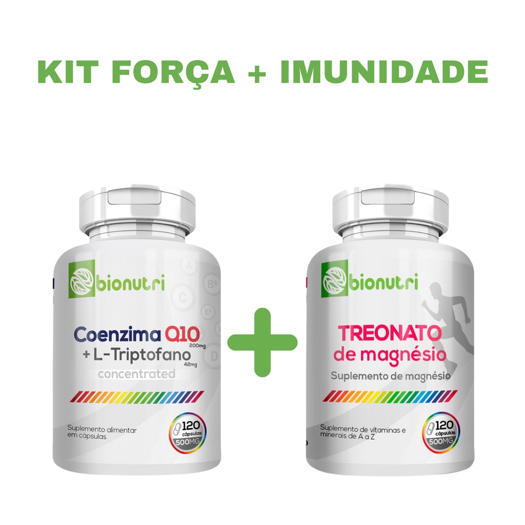 Kit Coenzima Q10 + Treonato de Magnesio 500mg 120caps por pote | Shopee Brasil