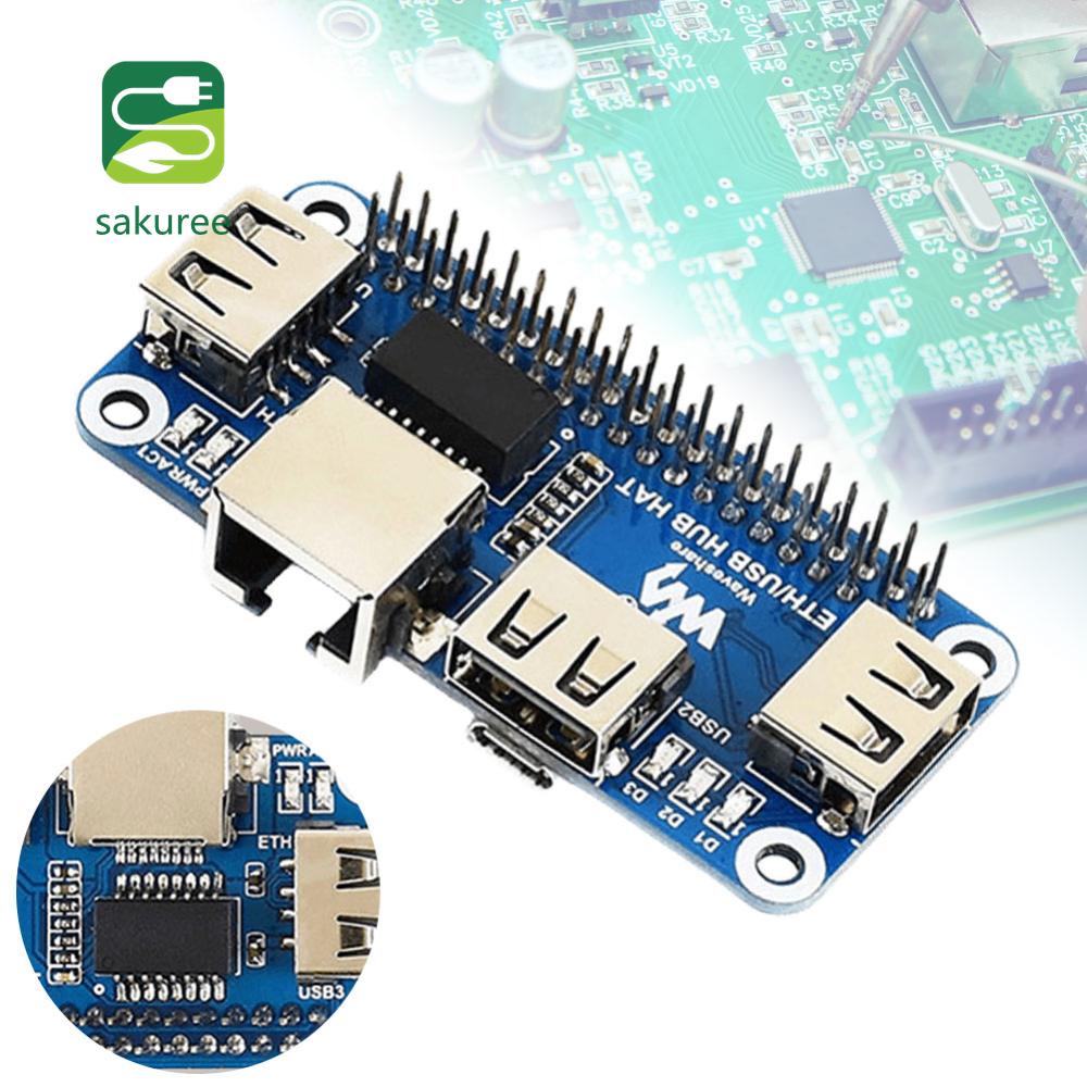 Placa Ethernet/USB HUB HAT 1x RJ45 3x Para Raspberry Pi 4/Zero C WH ...