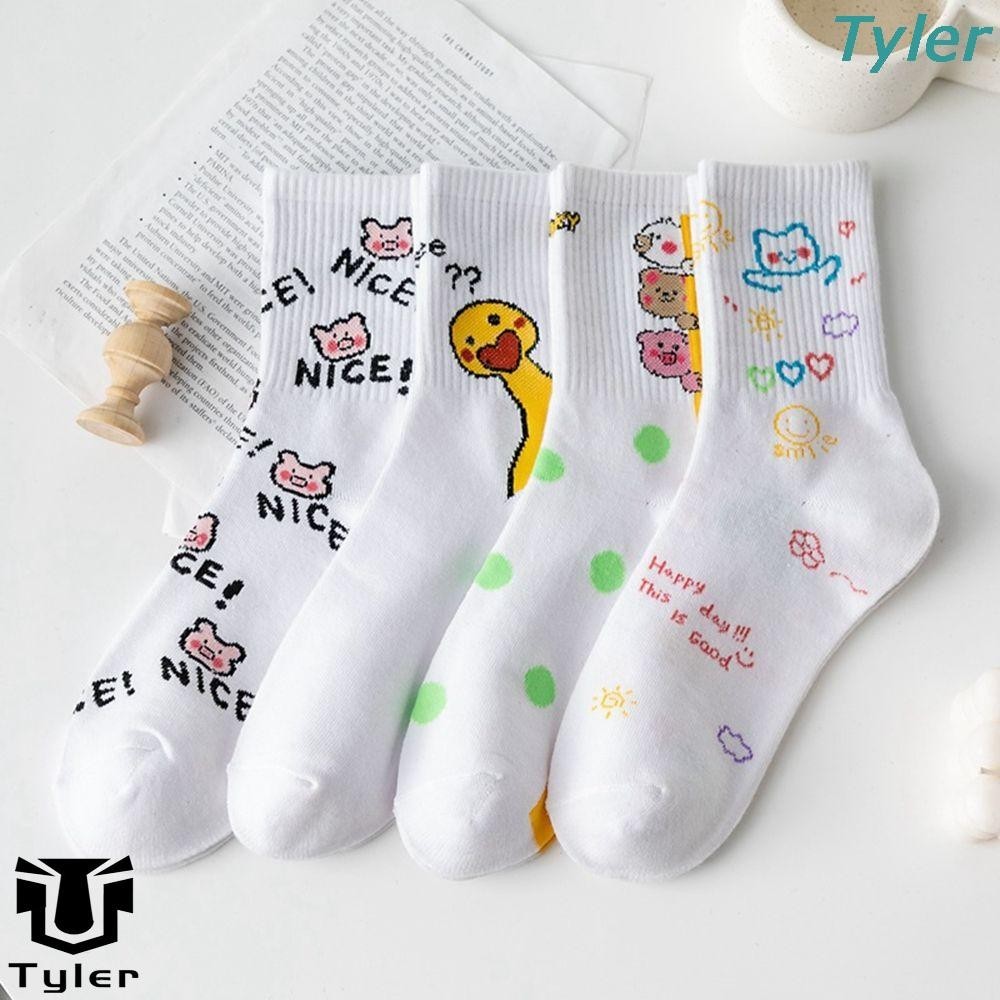 TYLER Meias Padrão De Pato Harajuku Casuais De Grafite De Urso De ...