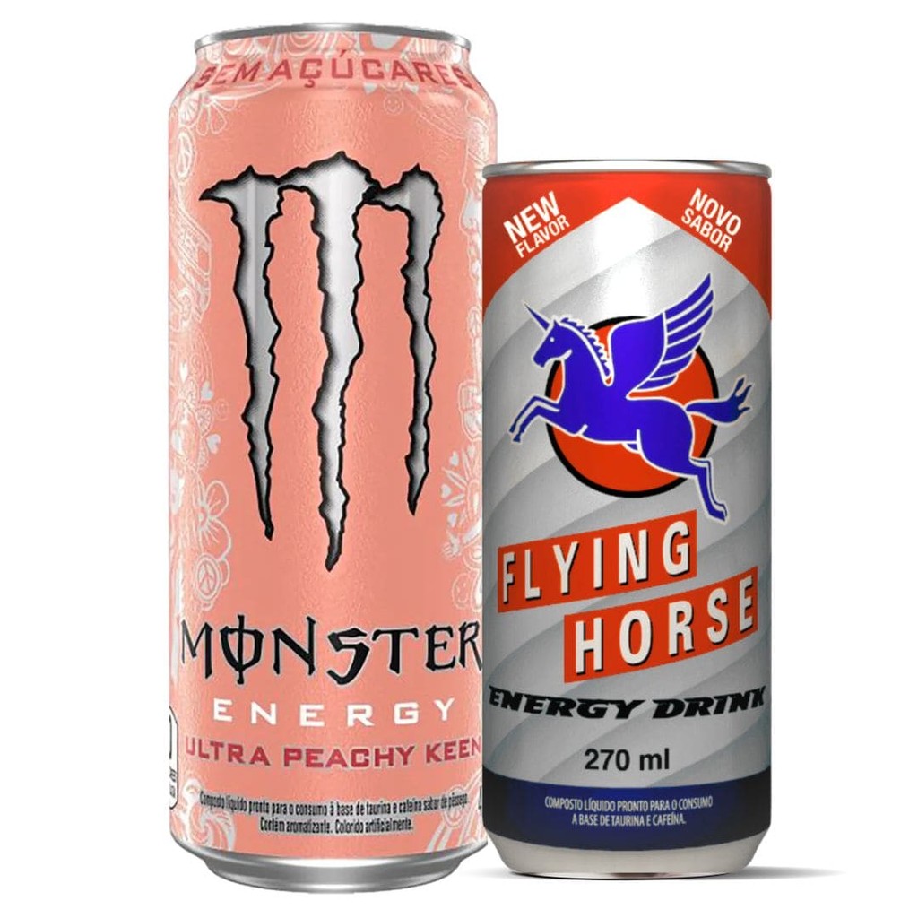 Kit Energético Flying Horse Energy Drink Lata 270ml + Monster Ultra ...