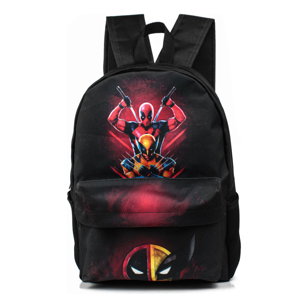 Mochila Deadpool Infantil Volta as Aulas Escolar Com Bolso E Porta Garrafa Lateral | Shopee Brasil