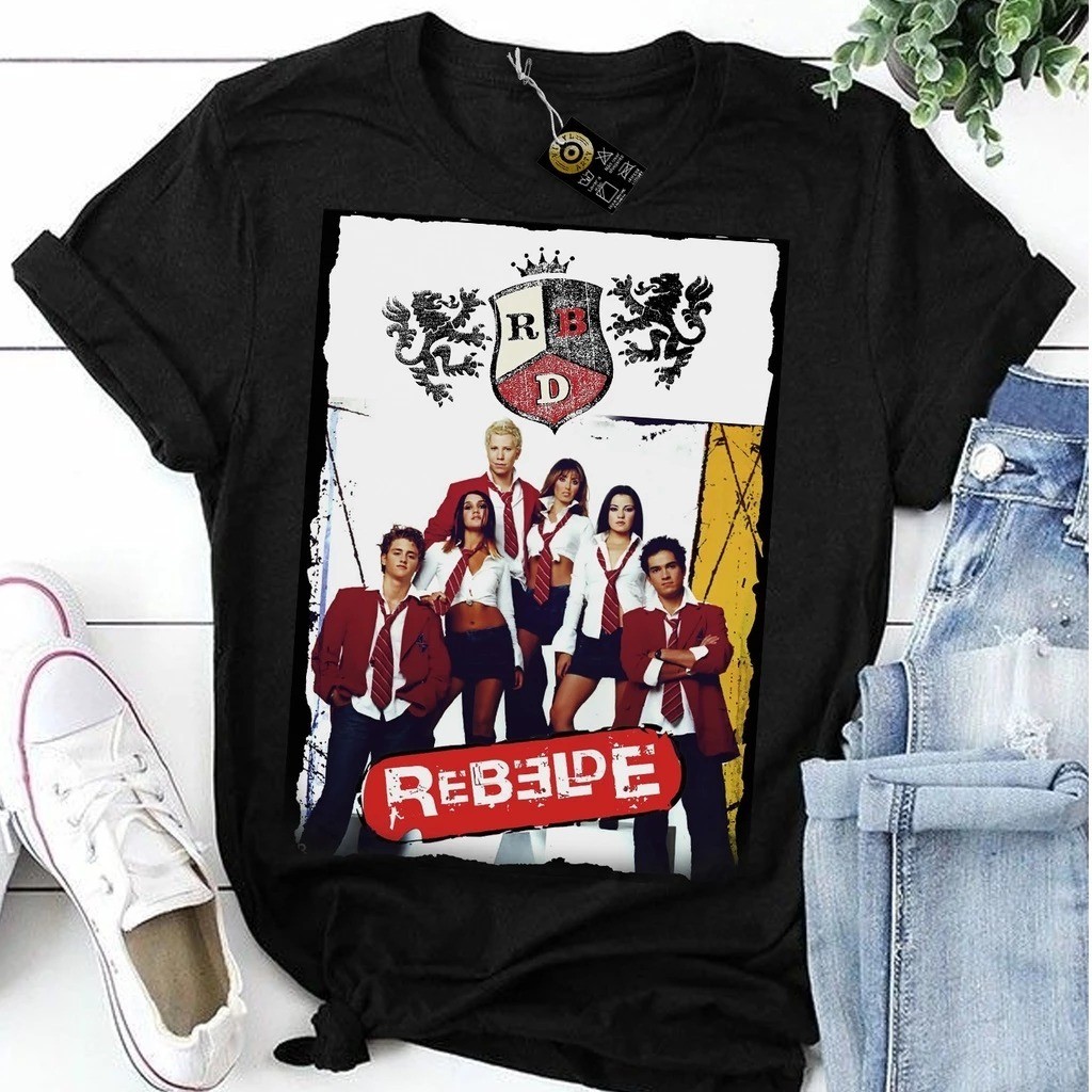 Camiseta RBD Rebelde 100% algodão RBD Blusa Rebelde ref 02 !! | Shopee ...
