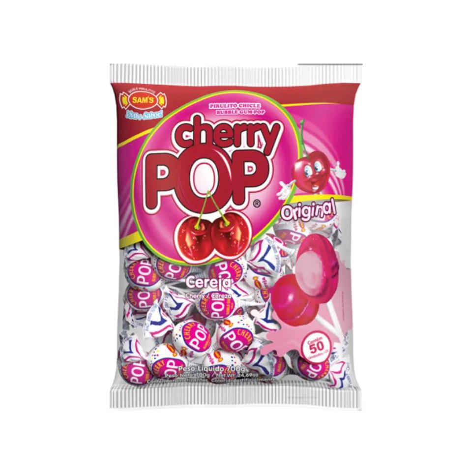 Pirulito Chicle Cherry Pop Cereja C/ 50un 700g - Sam's | Shopee Brasil