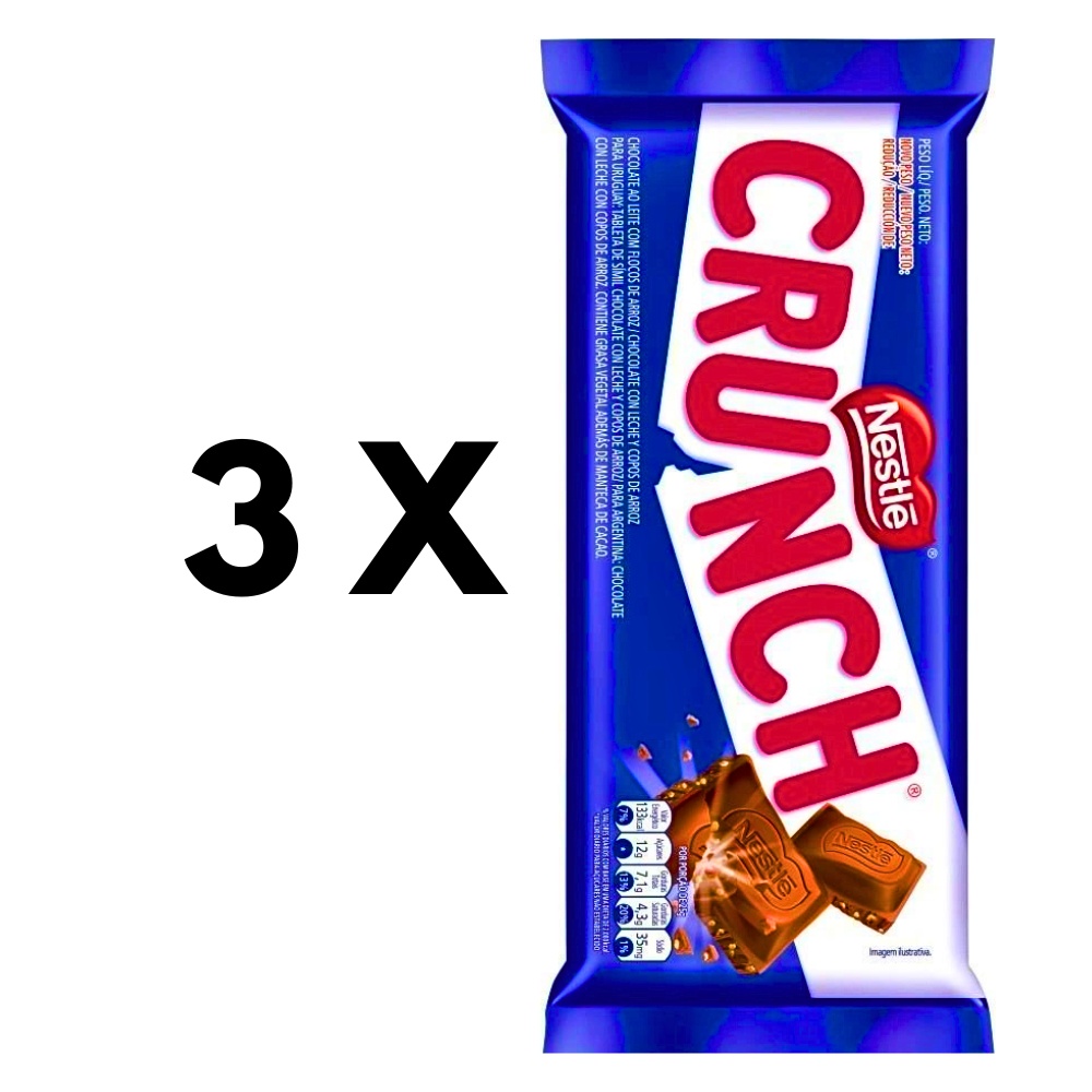 Kit Barra De Chocolate Crunch Nestlé - 3un De 80g Cada | Shopee Brasil
