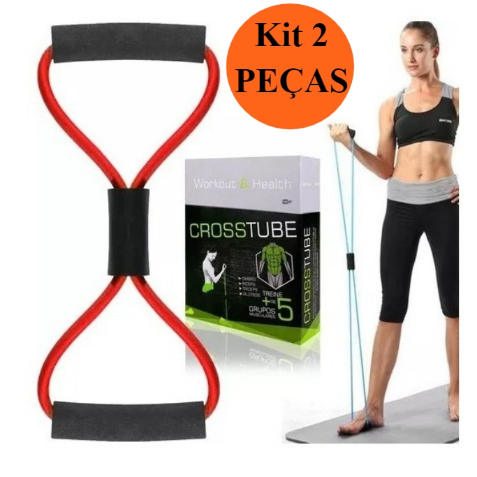 Kit Elástico Extensor Cross Tube De Tensão Exercício Multifuncional ...
