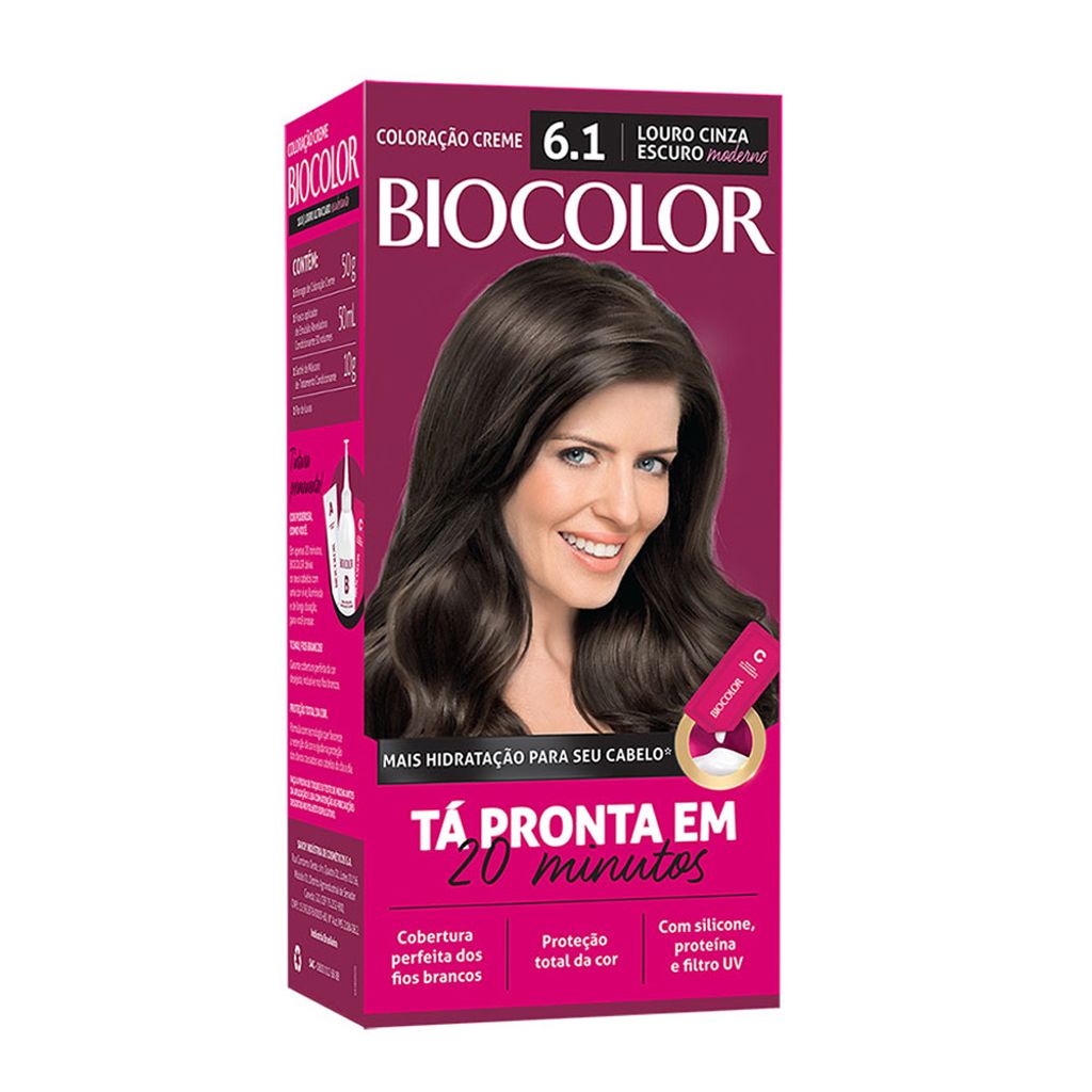 Tintura Creme Biocolor Louro Cinza Moderno 6.1 Mini Kit | Shopee Brasil