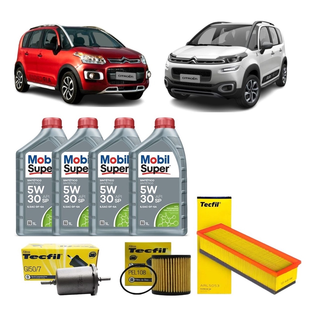 Kit Troca De Oleo E Filtros Aircross C3 C4 Cactus 1.6 16V 5w30 Mobil ...