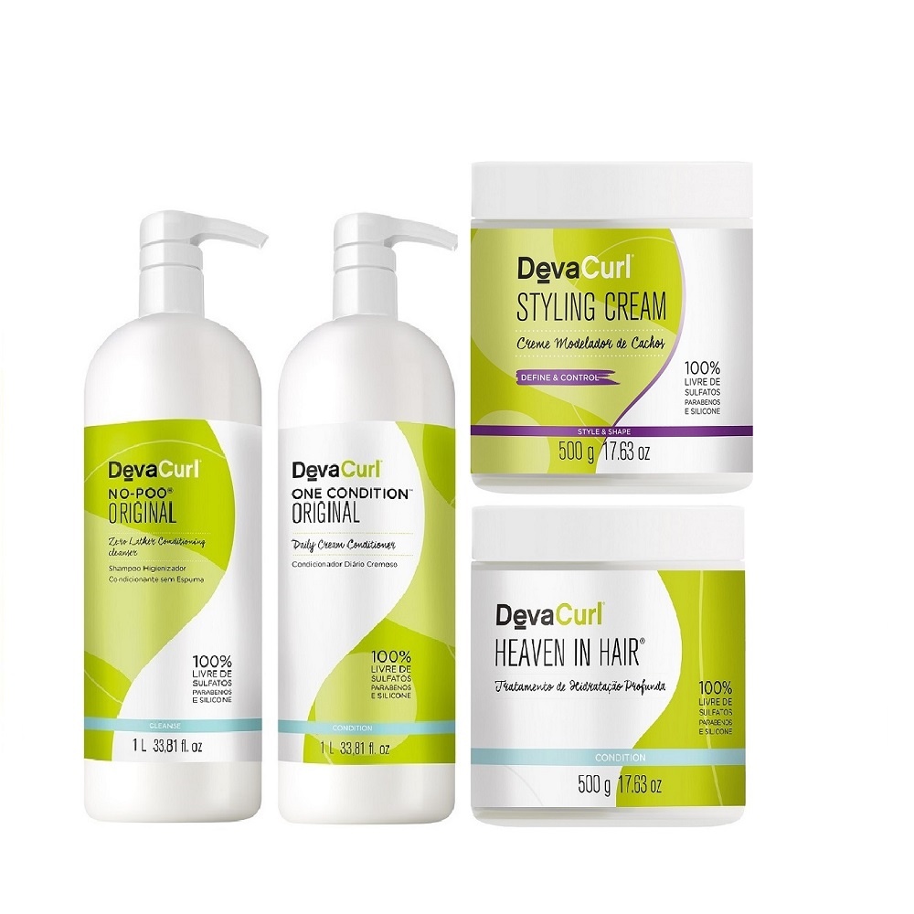 Deva Curl Original 2x1000, Styling Cream E Heaven Hair 500g | Shopee Brasil