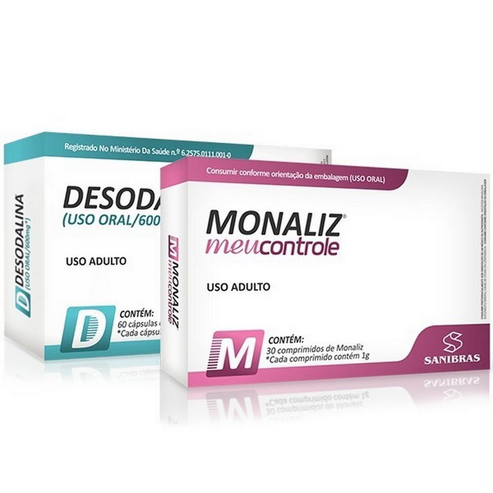 Desodalina 600mg c/ 60 Cápsulas + Monaliz 30 Comprimidos Sanibrás ...