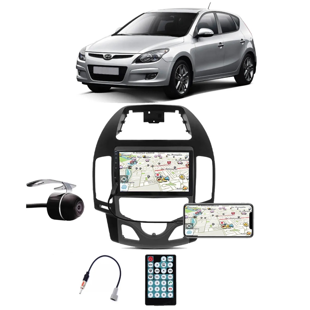 Multimídia I30 Hatch I30SW 2009 2012 USB SD Card Moldura Ar Digital ...