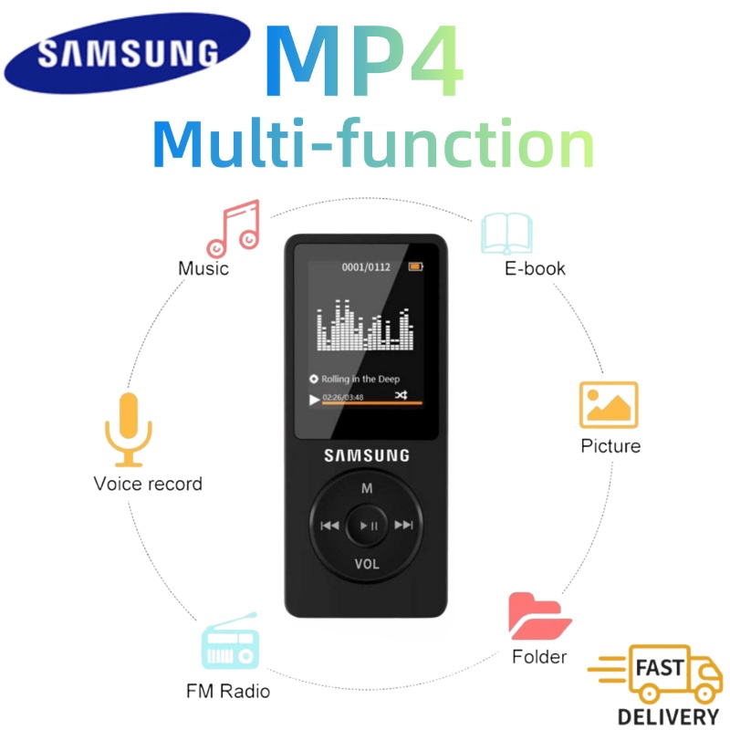 Samsung Walkman Portátil LCD MP4 Player Multifuncional Suporte Cartão De Memória Rádio FM MP3 ...