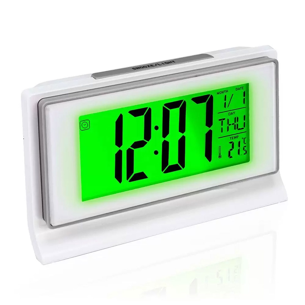 Relógio Digital Led Mesa Alarme Data Termômetro Calendário Temperatura Cabeceira Cama Criado ...